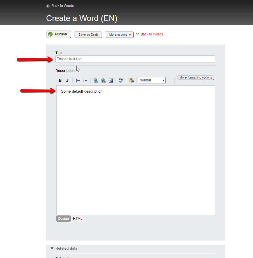 How To Add Predefined Values To The Backend Create View 5920