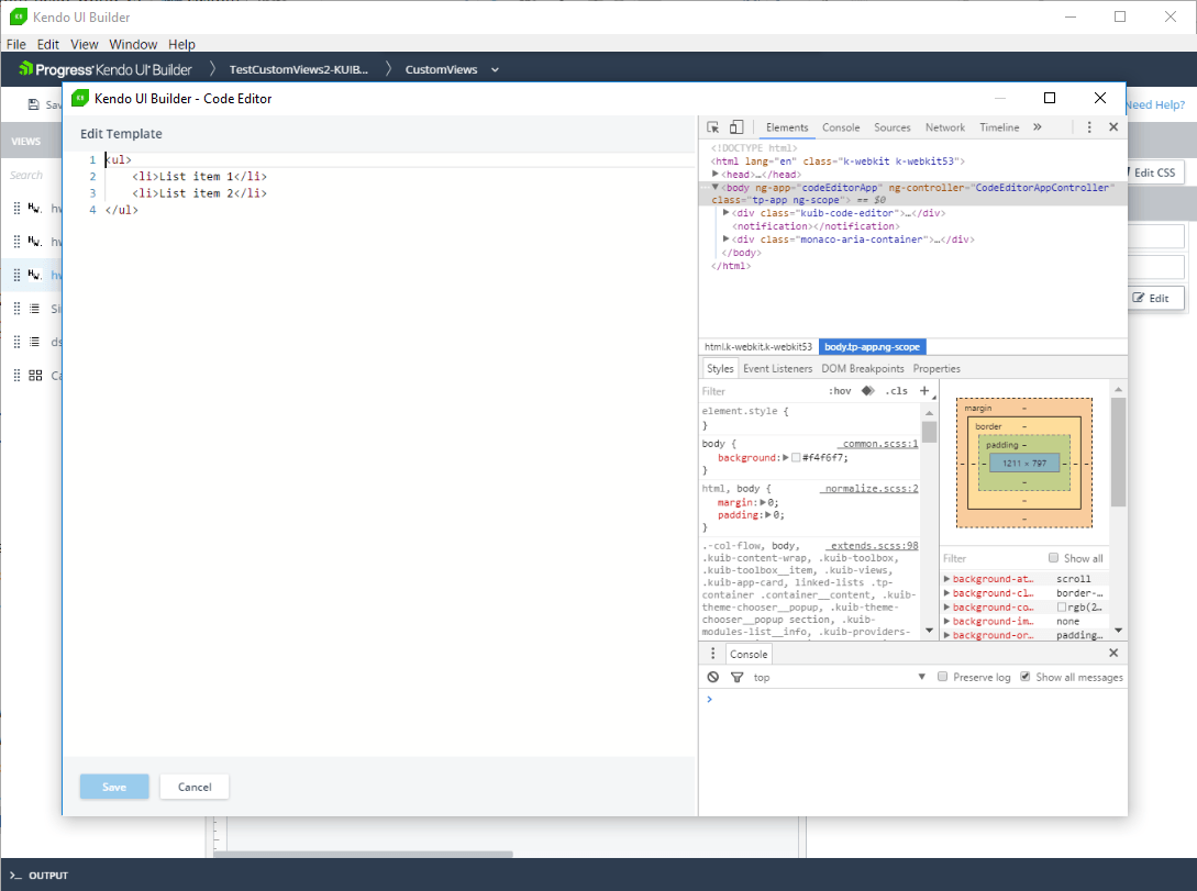 Augmenting Models In Kendo Ui Builder Templates