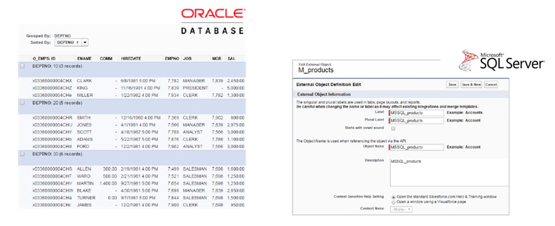 Salesforce External Object Reports Oracle And Sql Server
